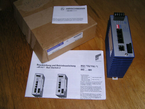 NEW – Hirschmann RS2-4TX/1FX Rail Switch 943 754-001 / 943754001 ...