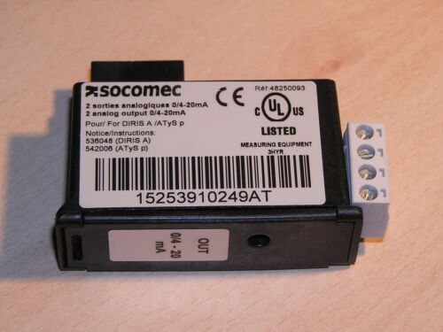 Unused – SOCOMEC 48250093 Analog Output Module 2AO 0/4-20mA for DIRIS A ...