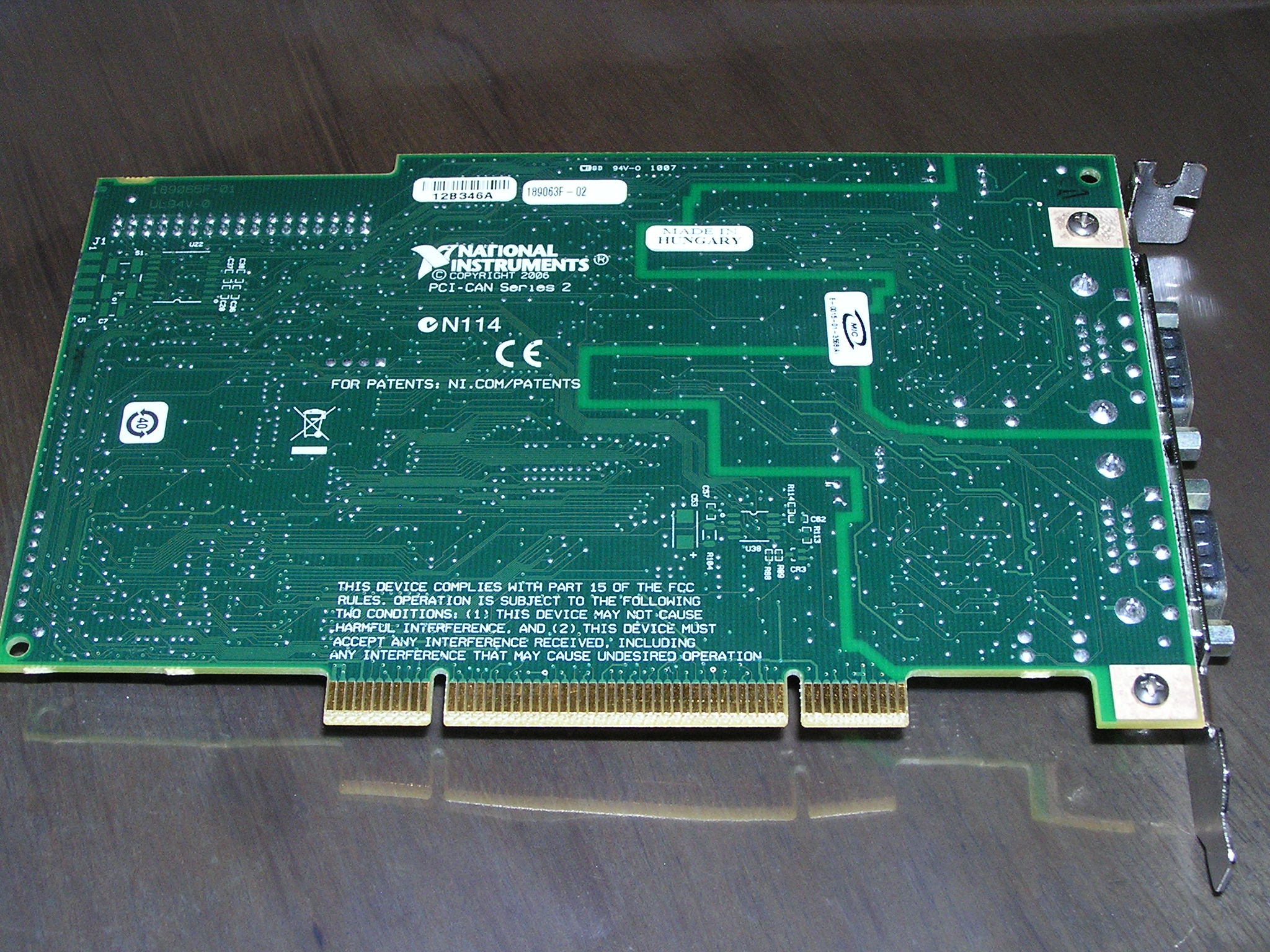 National Instruments 189063F-02 PCI-CAN/2 Interface Windows LABVIEW ...