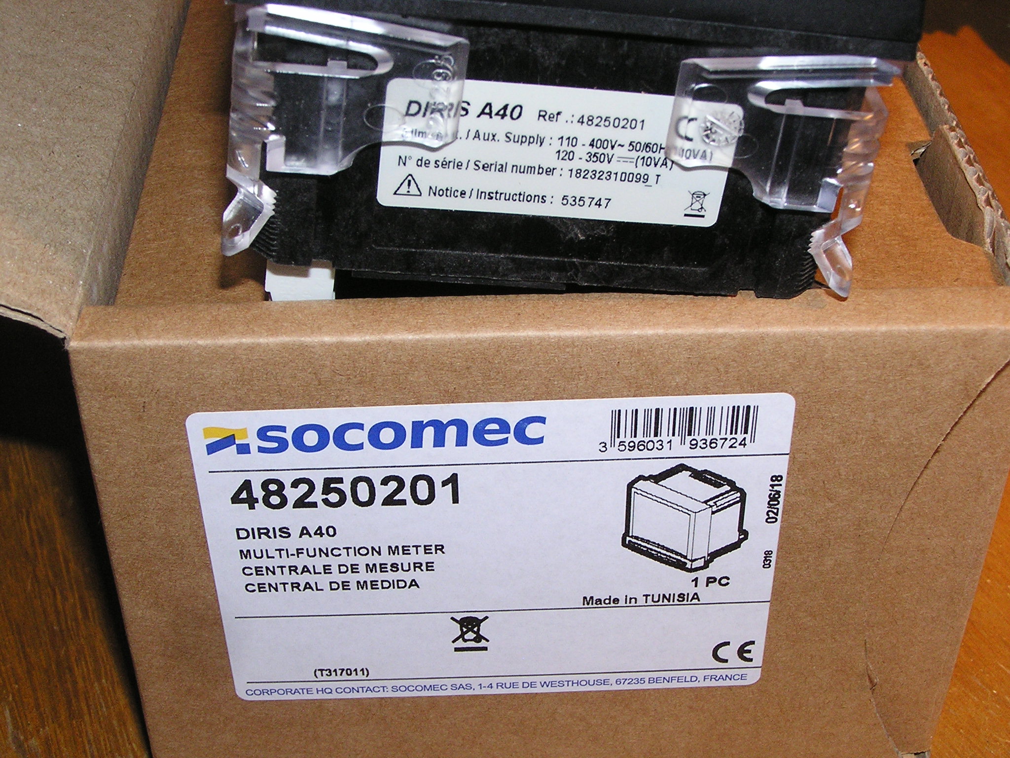 NEW – SOCOMEC DIRIS A40 48250201 Power Monitoring Device original box ...