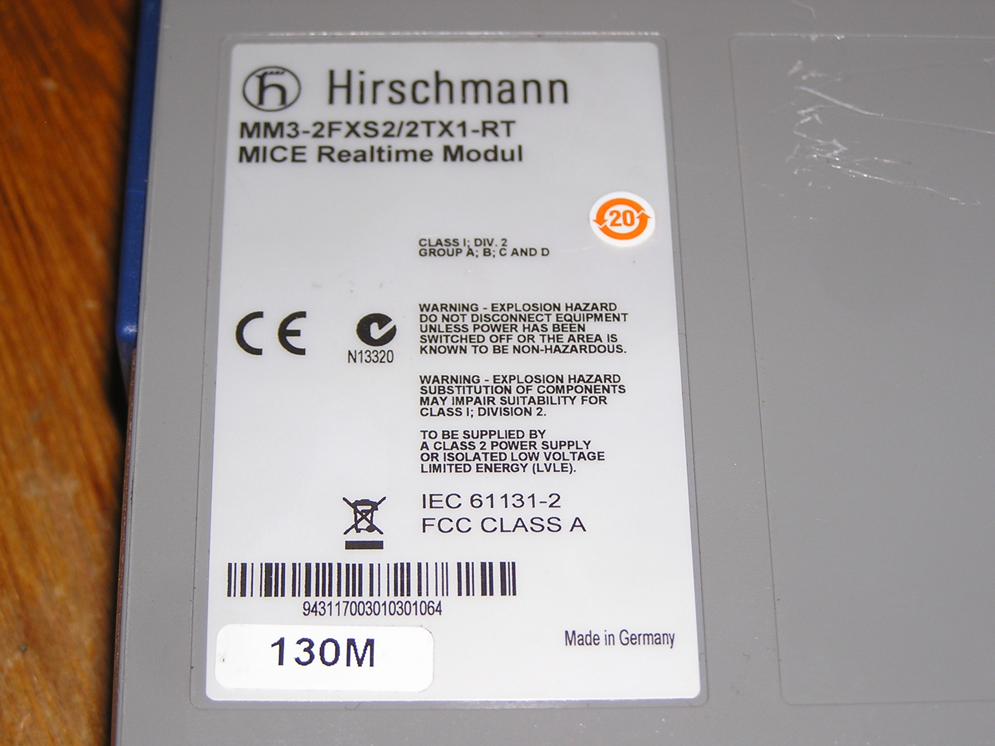 Hirschmann MM3-2FXS2/2TX1-RT 943117003 943 117-003 MICE Media Module ...